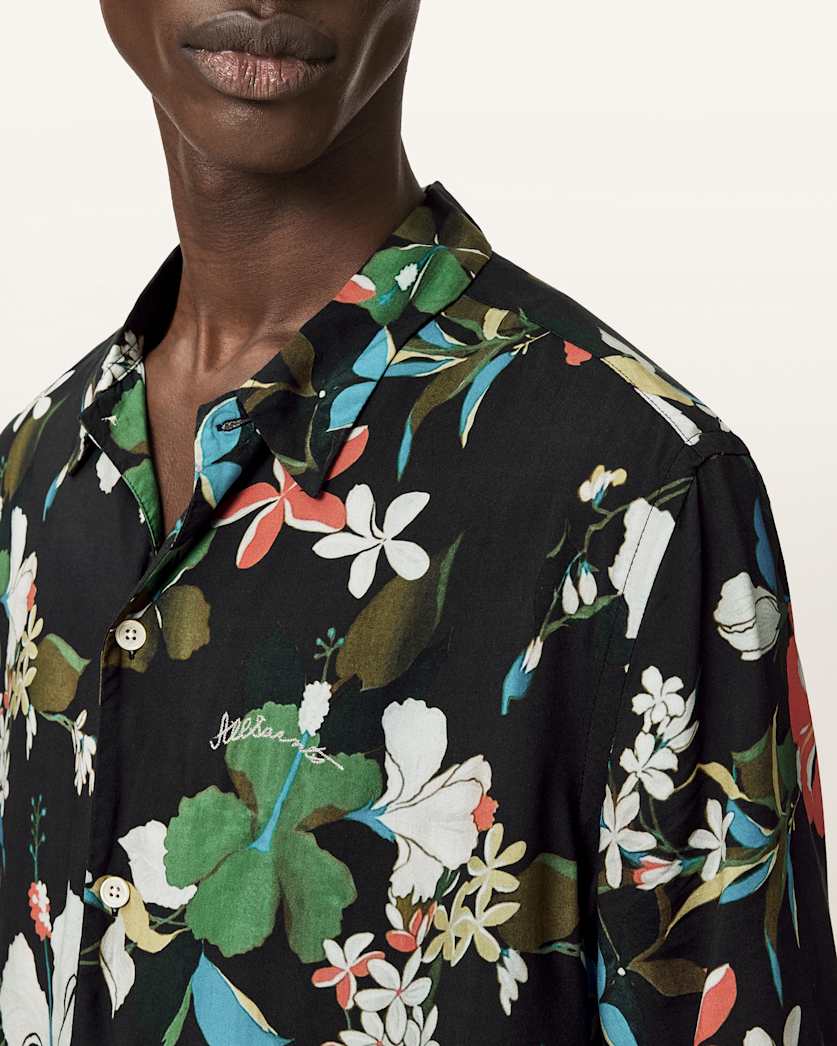 Koh Chang Oversized Shirt Jet Black | ALLSAINTS